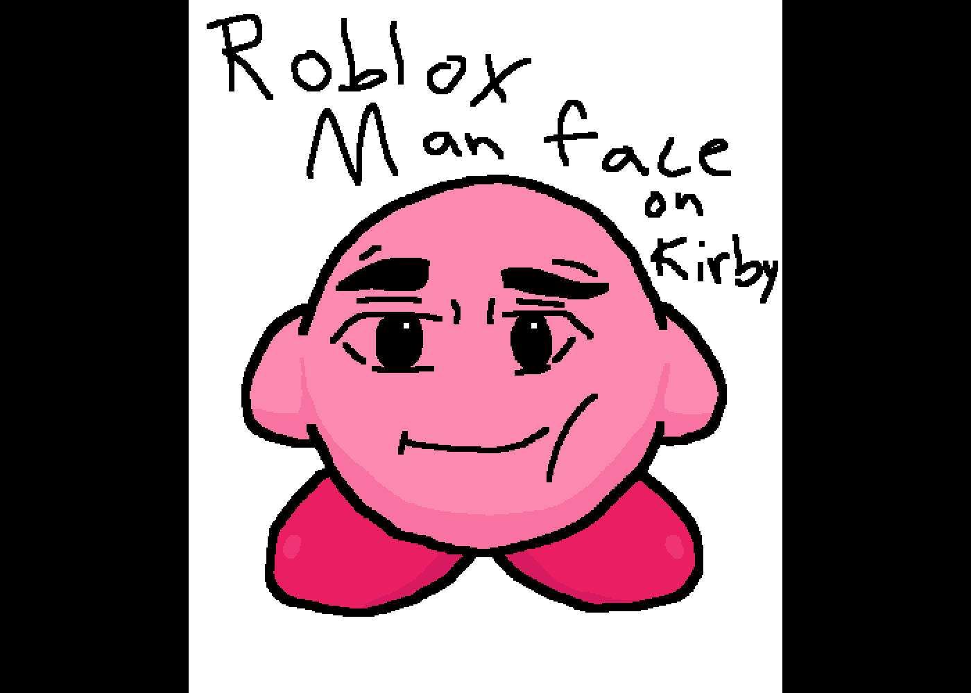 Pixilart - Roblox Man face on Kirby by MoonChocolate55