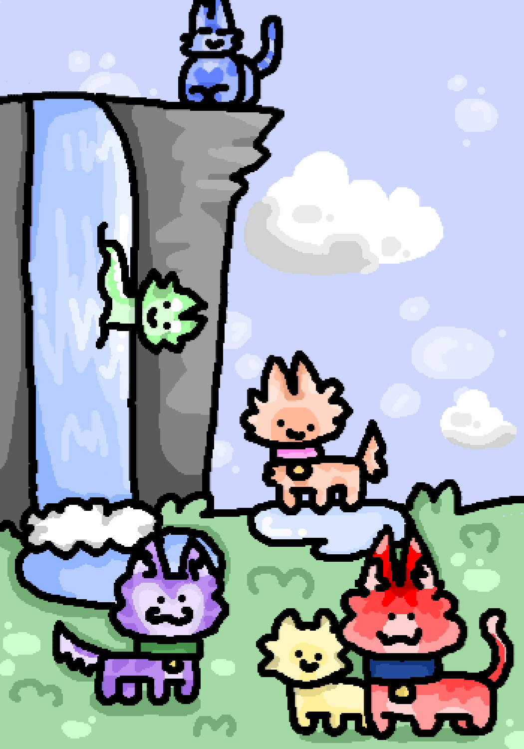 Pixilart - Rainbowcat lane by The-gorlD