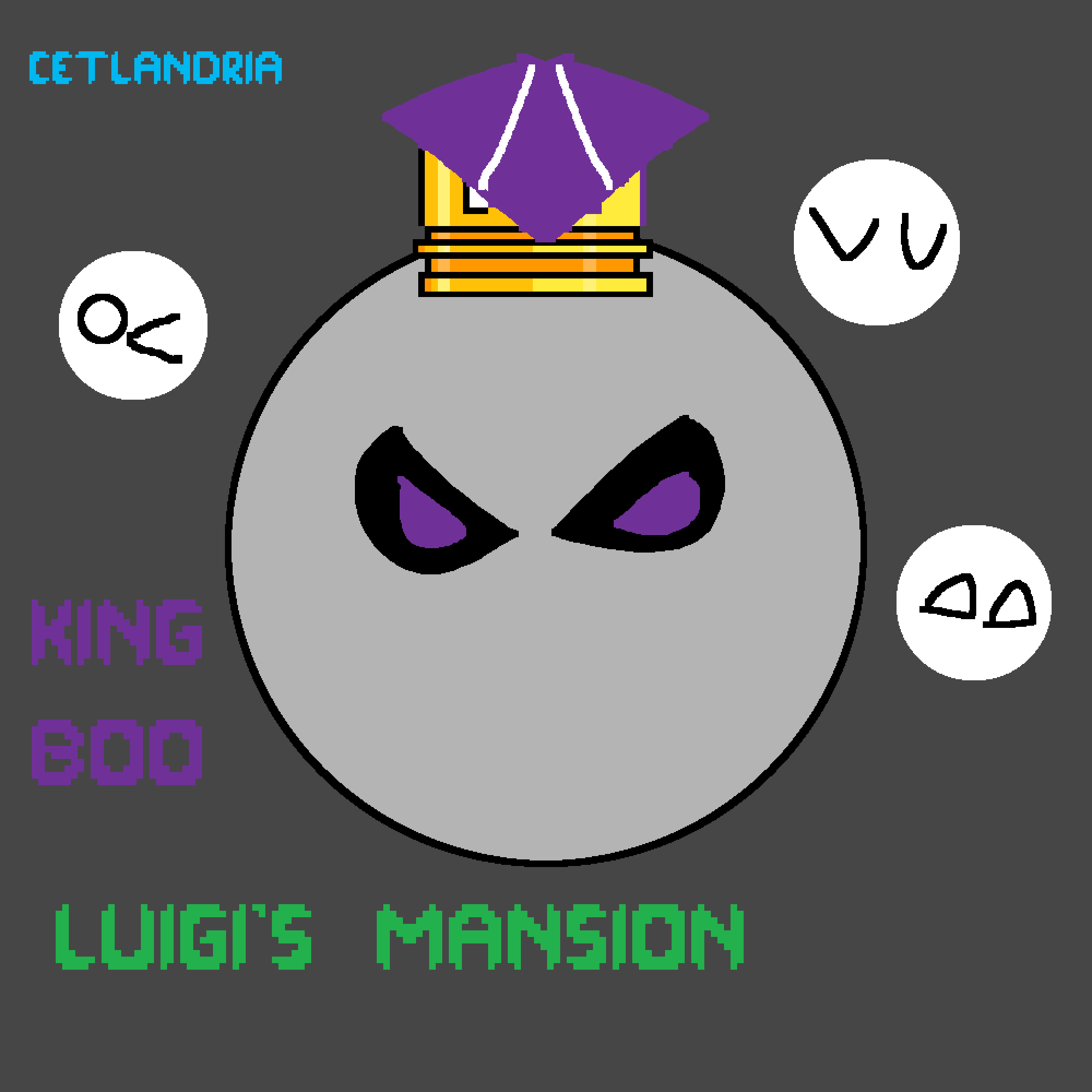 Pixilart - King Boo (luigi's mansion version) by Cetlandria