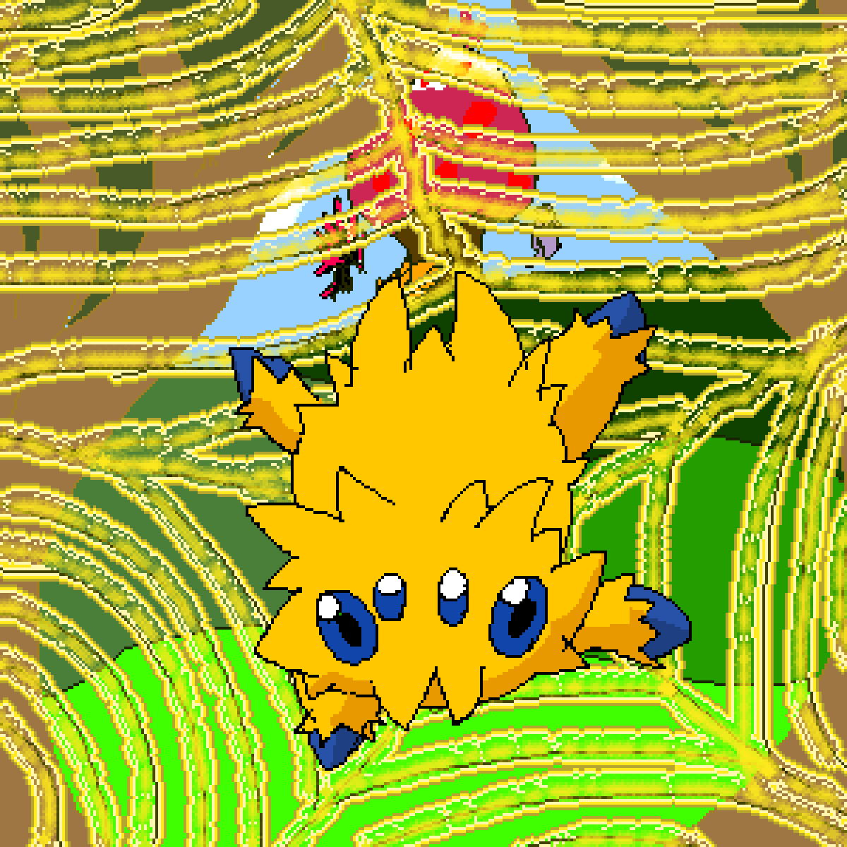 Pixilart - Joltik at the Dyna Tree by Littlenunya
