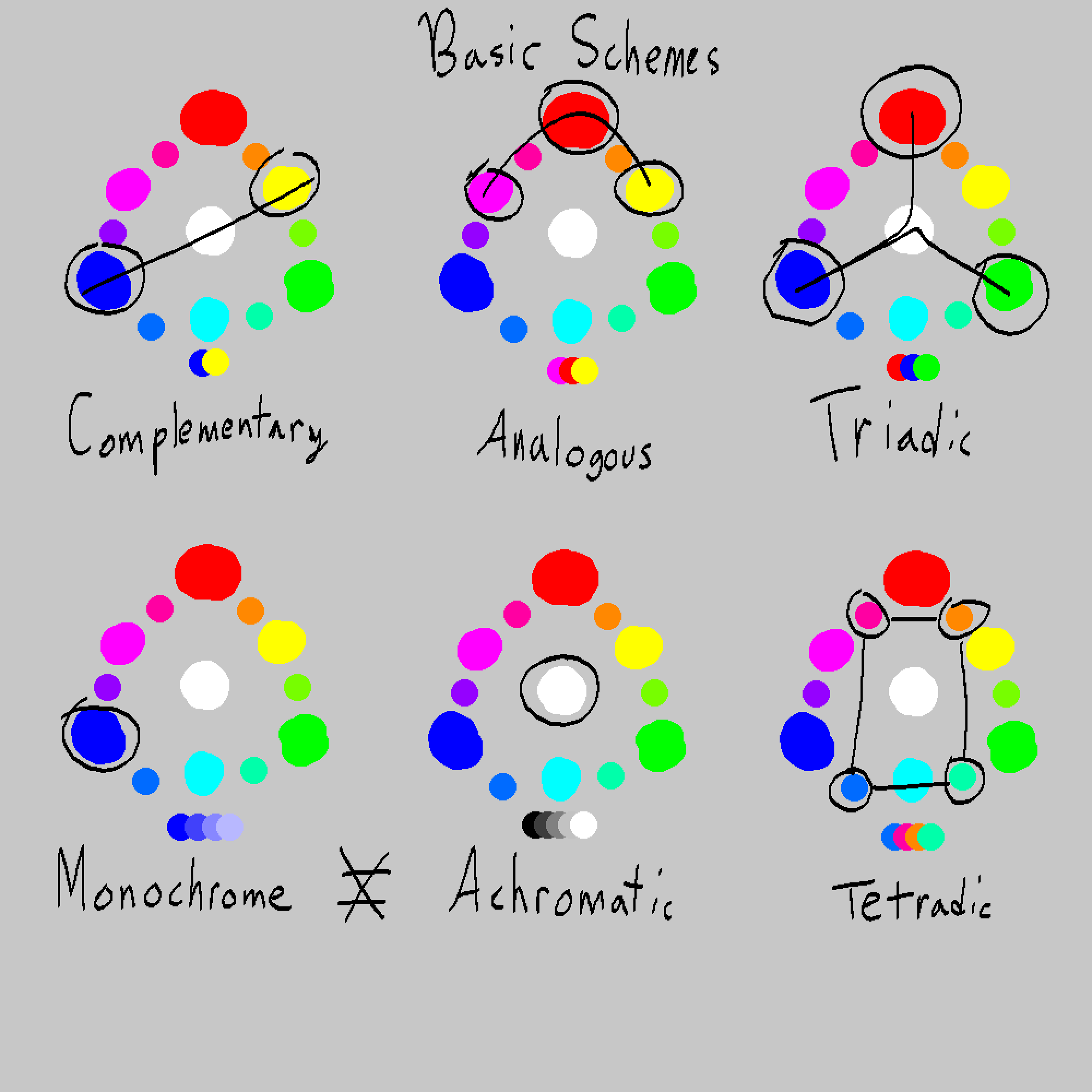 Pixilart - Basic Color Schemes by K4TMR1