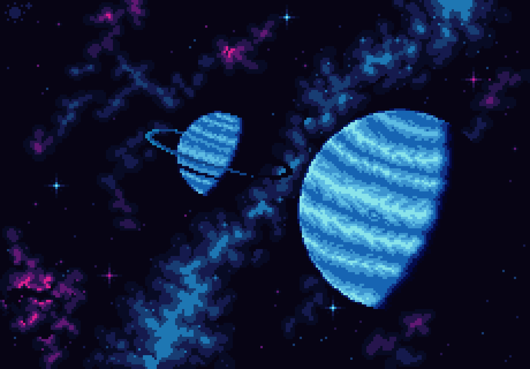 Pixilart - Twin Planets by ProcyonA