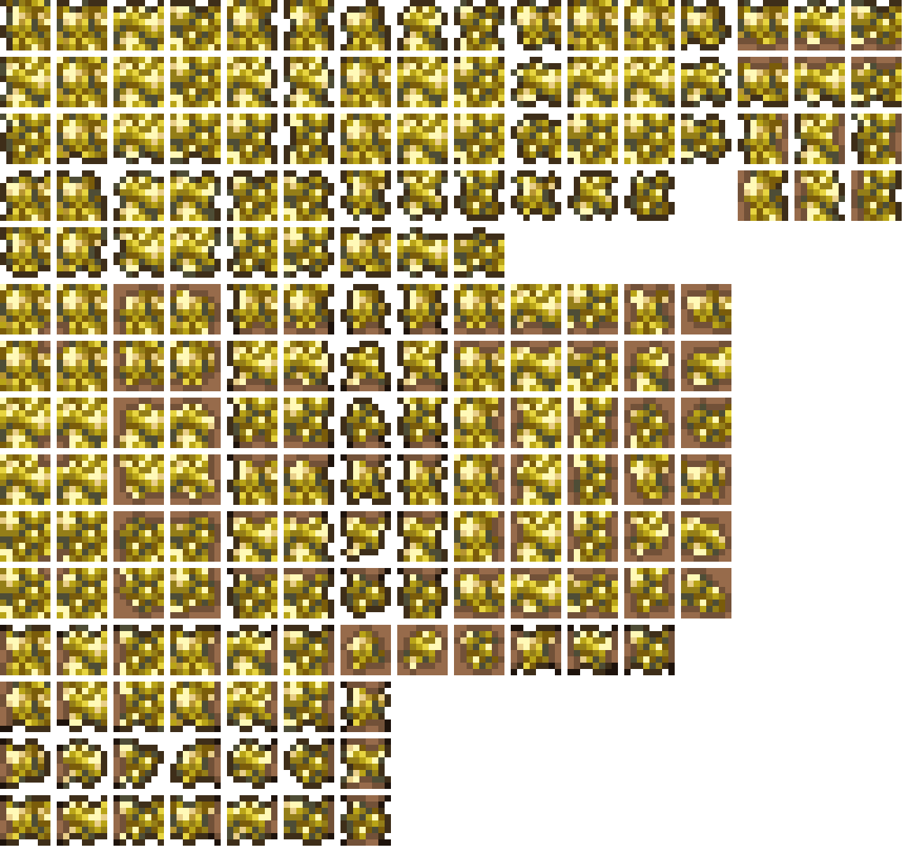 Pixilart - Terraria Tile ID #8 | Gold Ore by tSpritesheeter