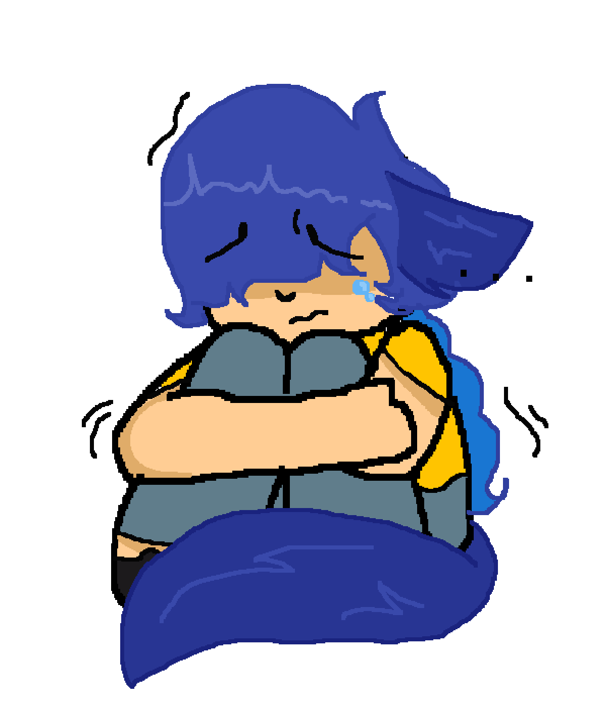 Pixilart - Curled Up(sad moondrop) by MoondropA