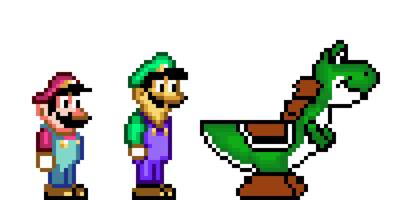 Pixilart - Super Mario World Styled Malleo, Weegee and Yushee by NickB2
