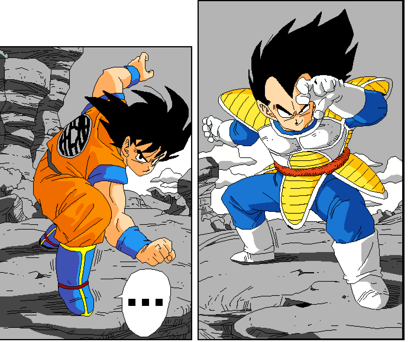 Editing Goku Vs Vegeta pt.1 just to save - Free online pixel art ...