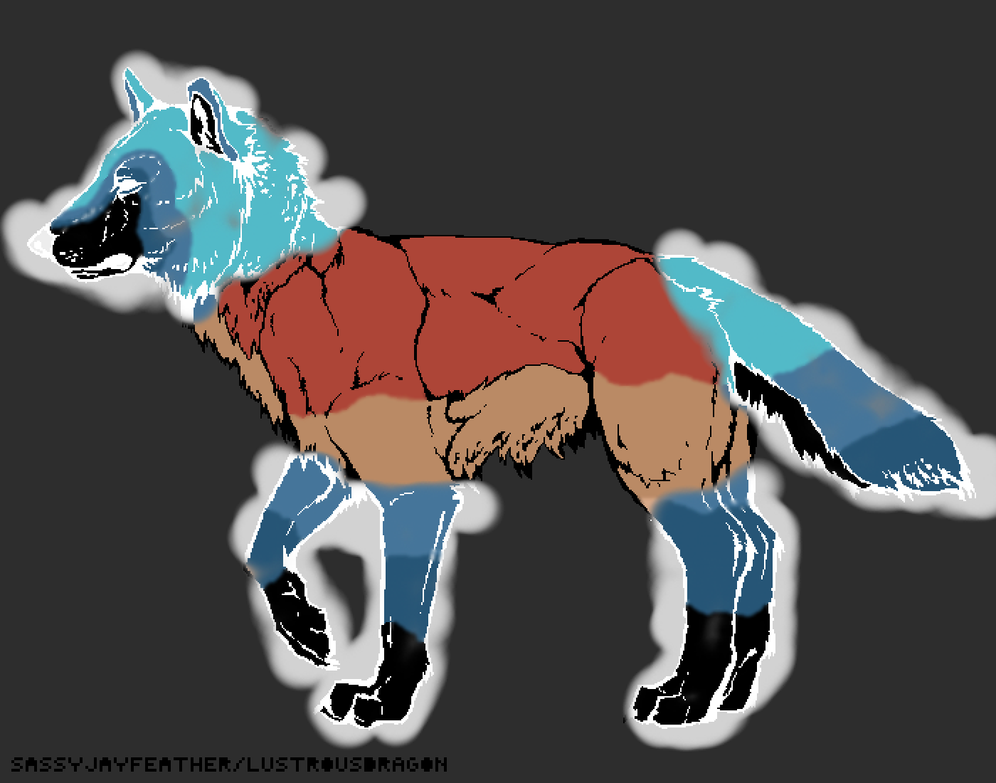Pixilart - Red wolf + invert by FoxesAndMacaws