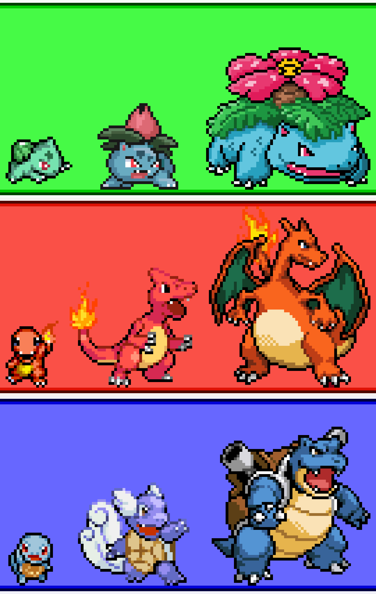 Pixilart - Gen 1 Starters Evolution by henthorneaaron9
