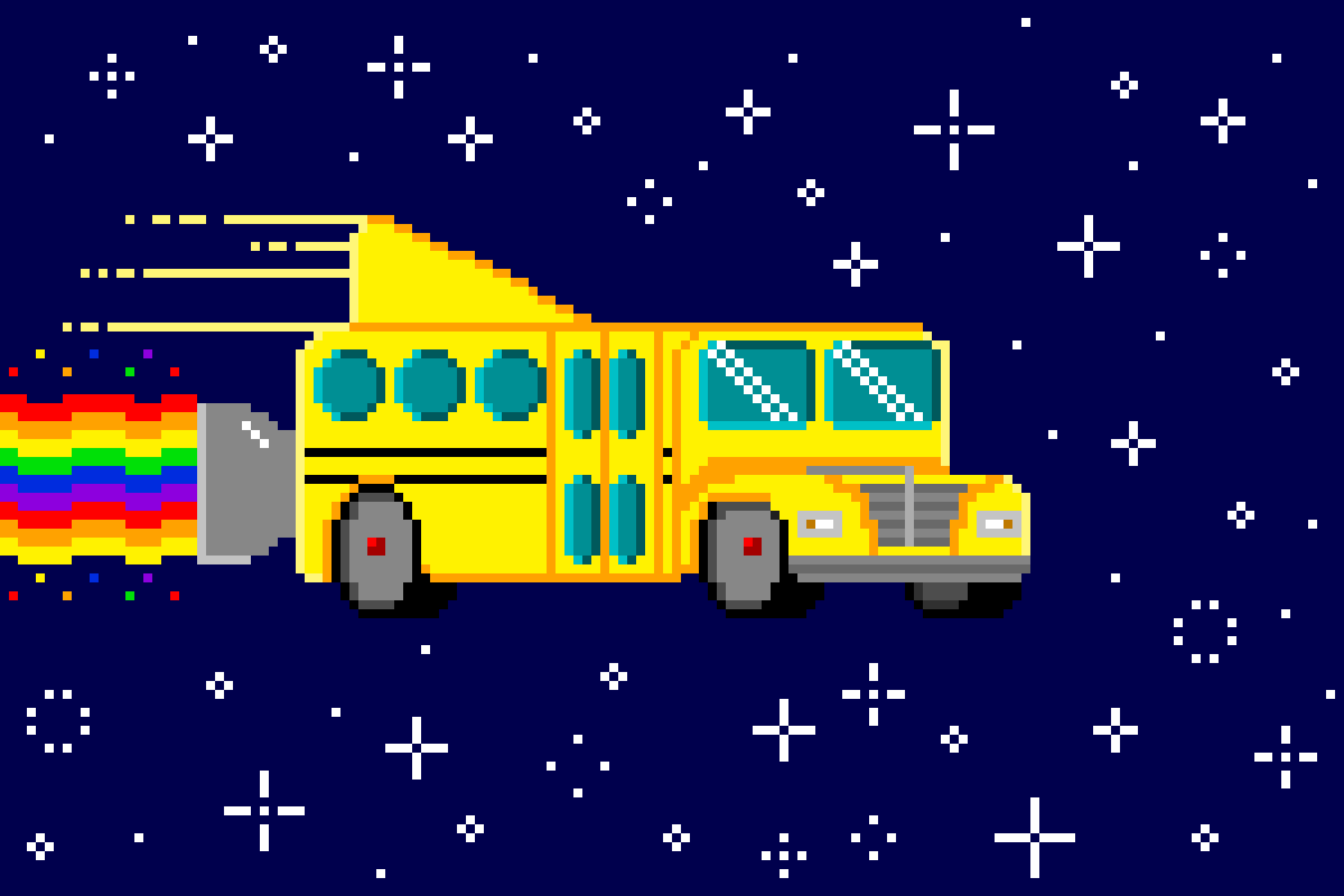 Pixilart - Nyan School Bus! by hank-the-Coder