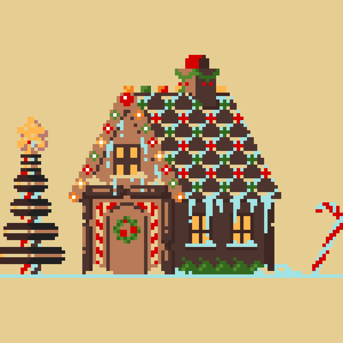 Pixilart - Gingerbread House by kingnifemi
