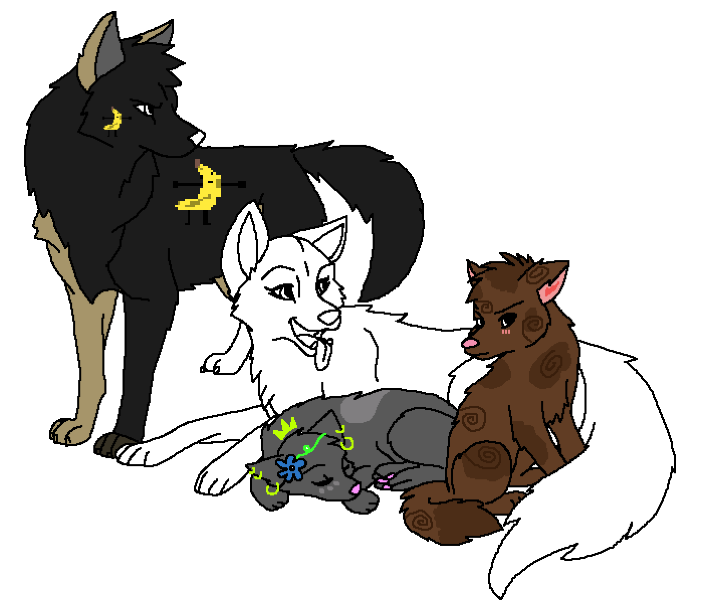 Pixilart - Wolf family base by XCosmicstarX