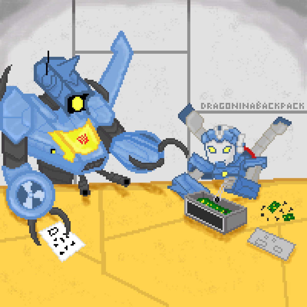 Pixilart - Whirl(IDW) teaching Whirl(RBA) how to build a clock. by ...