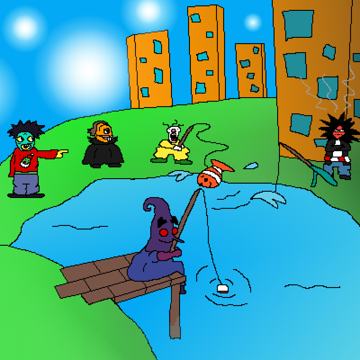 Pixilart - frutiger fishing by Dotsinlines