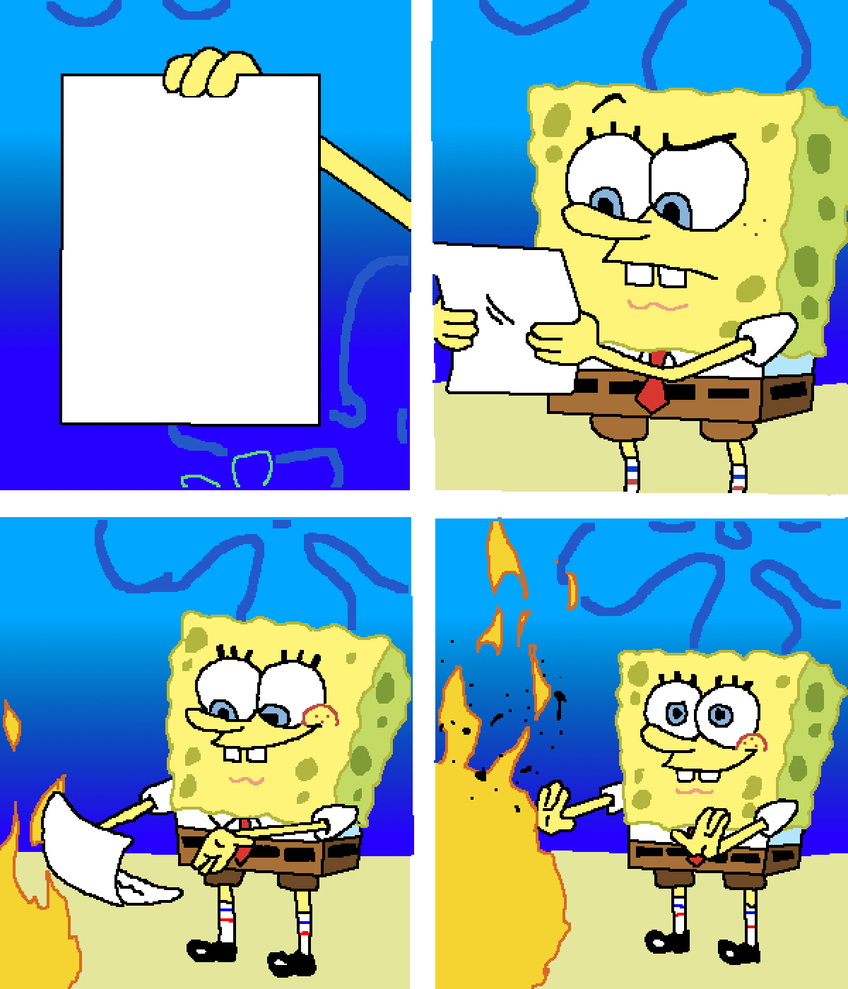 Pixilart - SpongeBob White paper by DragonMasterBGS