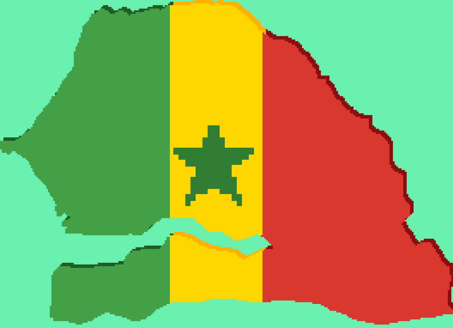 Pixilart - Flag Map of Senegal by Pyrobyte