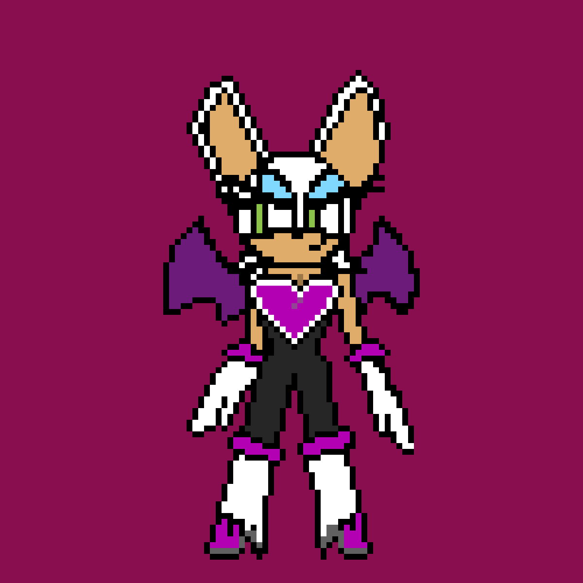 Pixilart - rouge the bat by TheSkullGuy