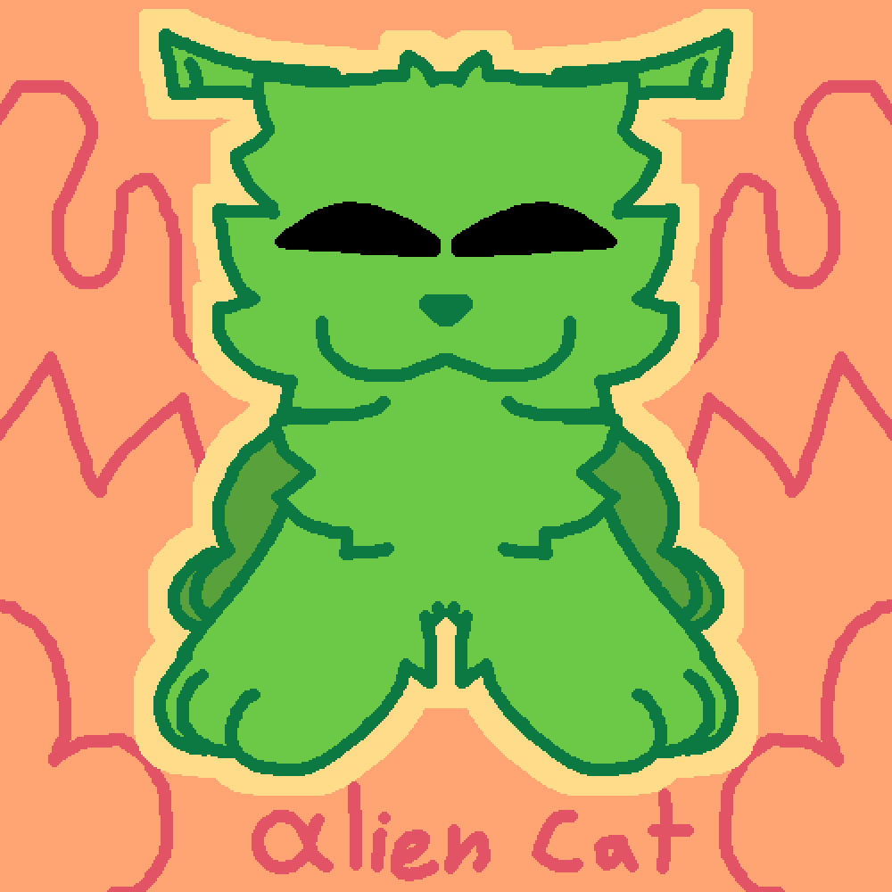 Pixilart - Alien cat by EpicWaffle