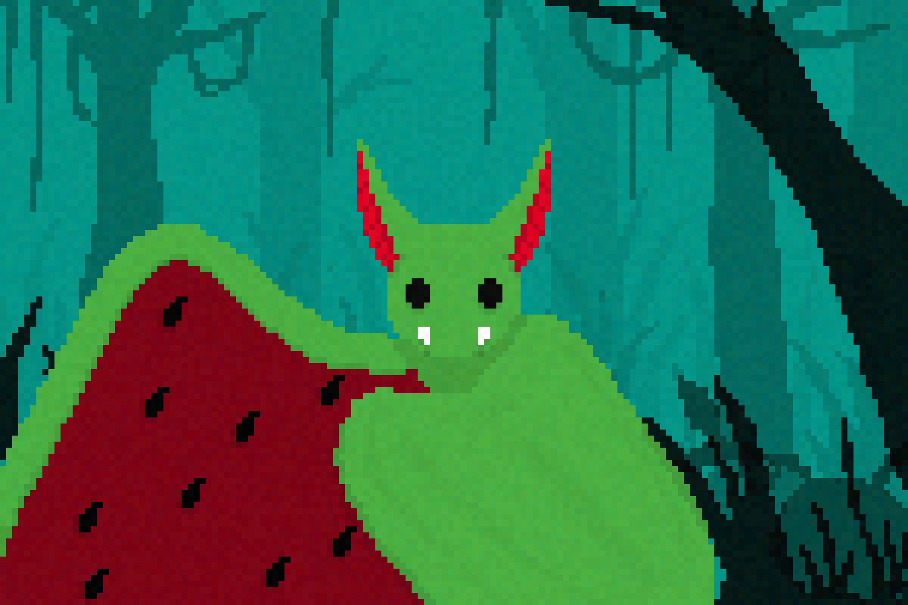 Pixilart - WaterMelon Bat by SpyderDie