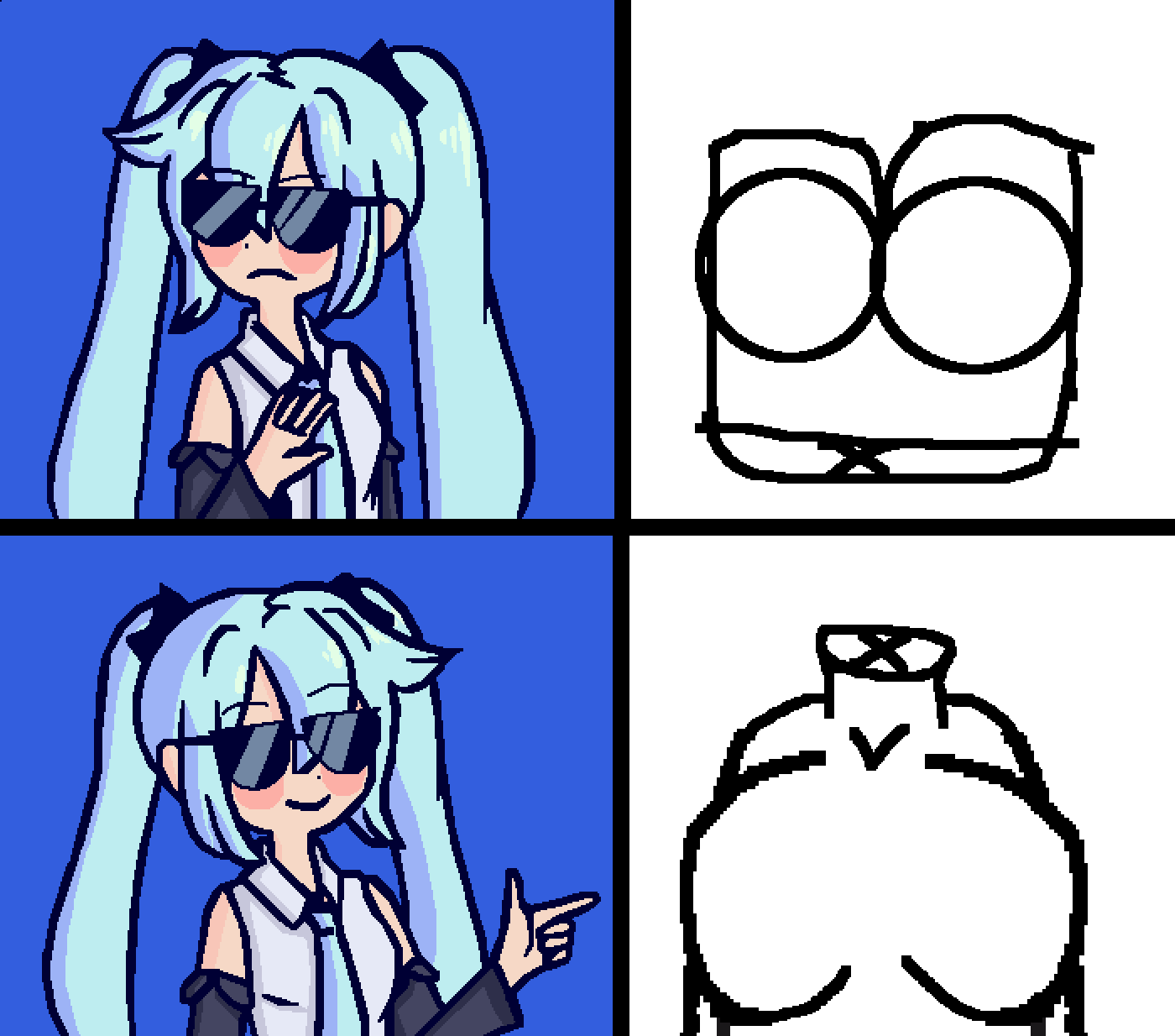 Pixilart - Hatsune Miku Drake Meme Template by Lokius-4-life