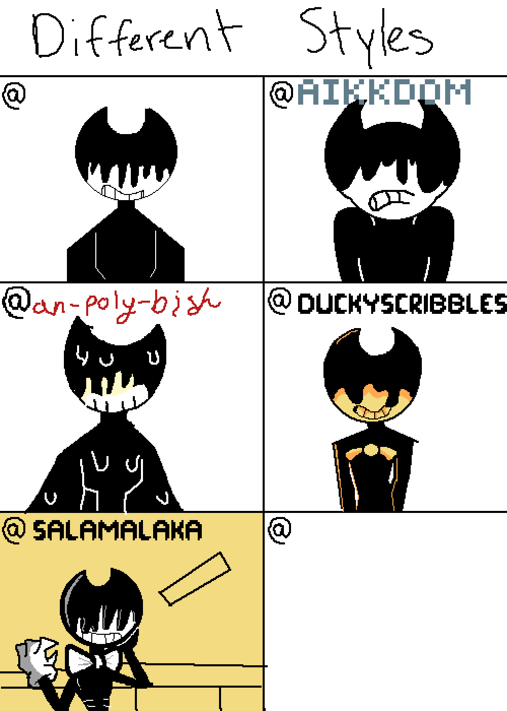 Pixilart - Styles base BATIM @InkyTheDemon654 by salamalaka