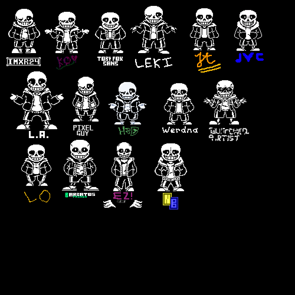 Editing Undertale Sans collab - Free online pixel art drawing tool ...