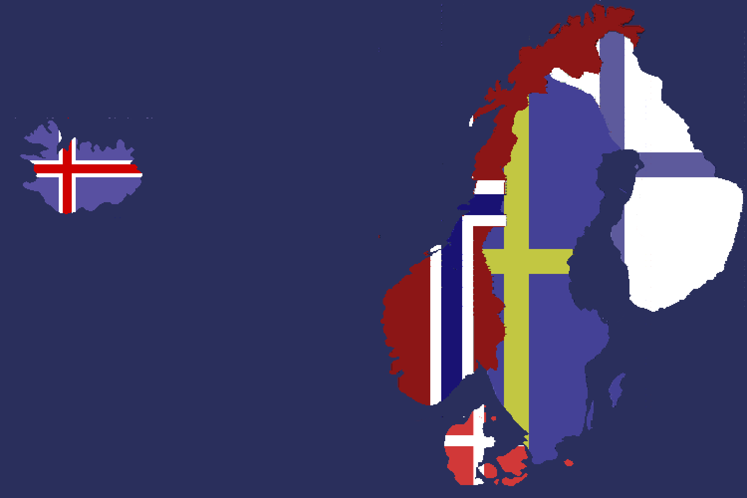 Pixilart - Flag map of ðe nordics! by Te-cheeseman320
