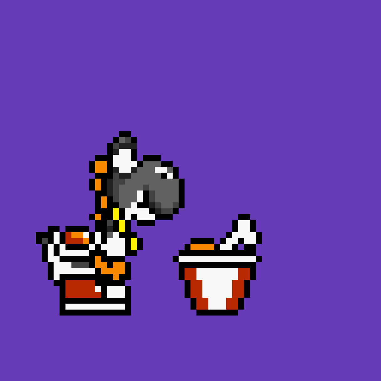 Pixilart - black yoshi and his chicken by Nick333