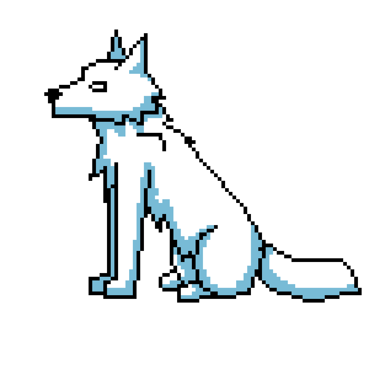 Pixilart - Sitting Wolf Base (FREE TO USE) by DonkeyDoodleDoo