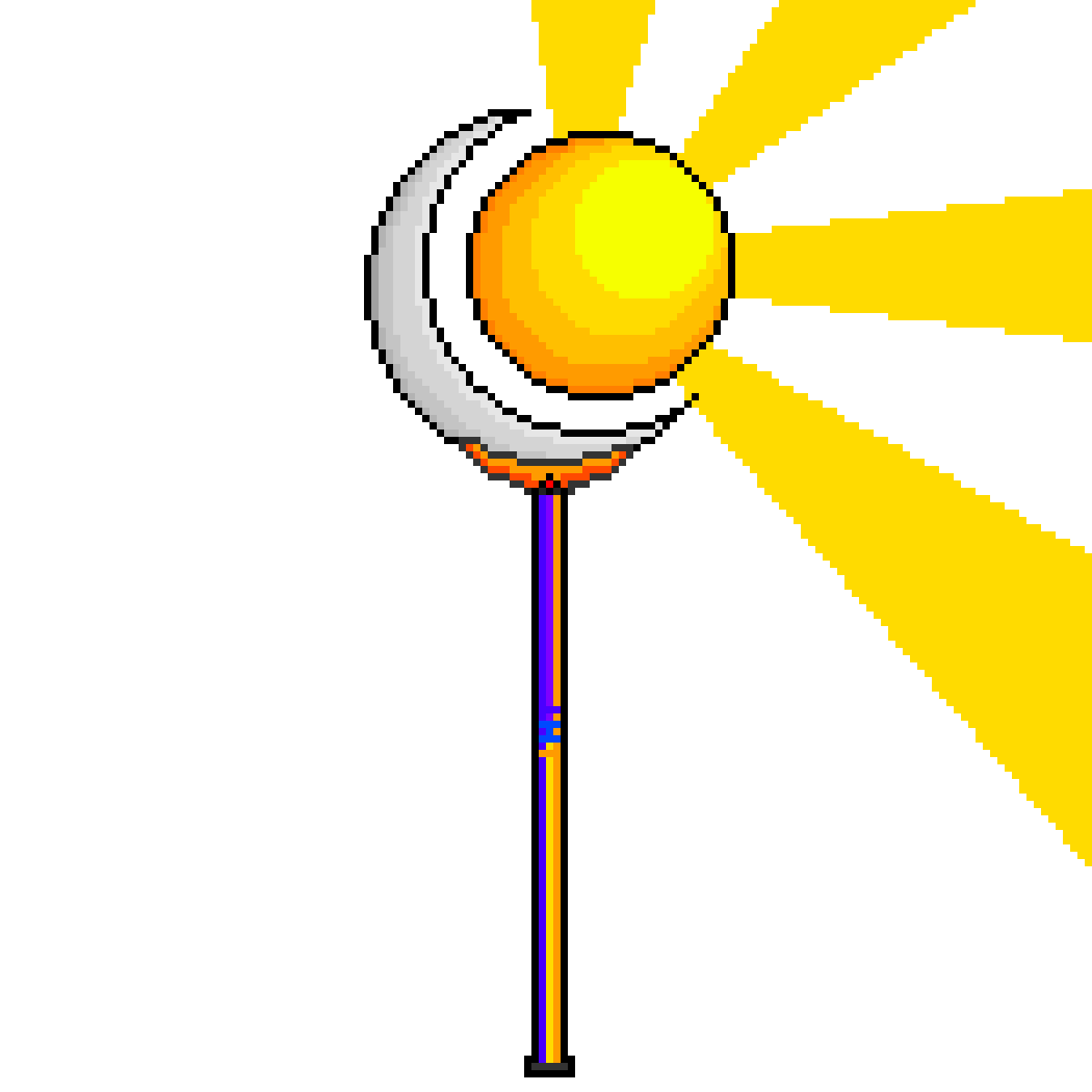 Pixilart - staff of moon and sun by Massune