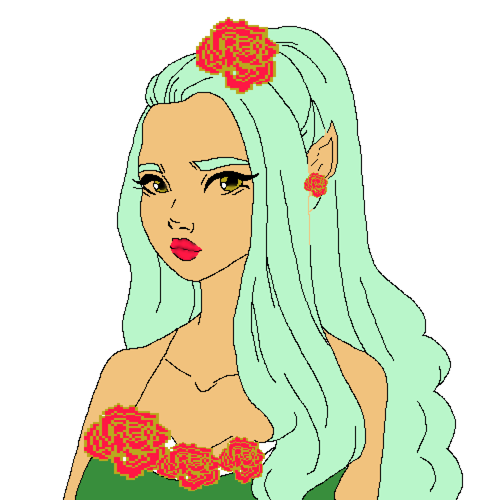 Pixilart - rosey elf by LavenderWonder