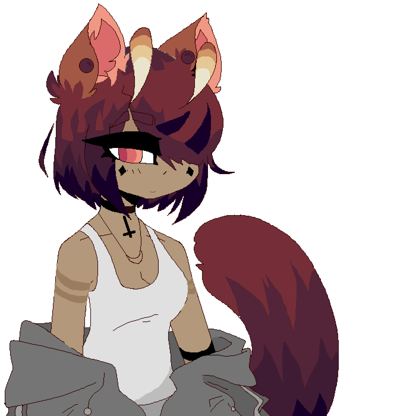 Pixilart - Val as a human/wolf/cat by RiverAngelWolf