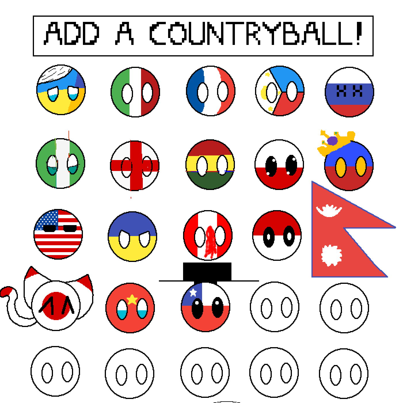 Editing Add A Countryball - Free online pixel art drawing tool - Pixilart