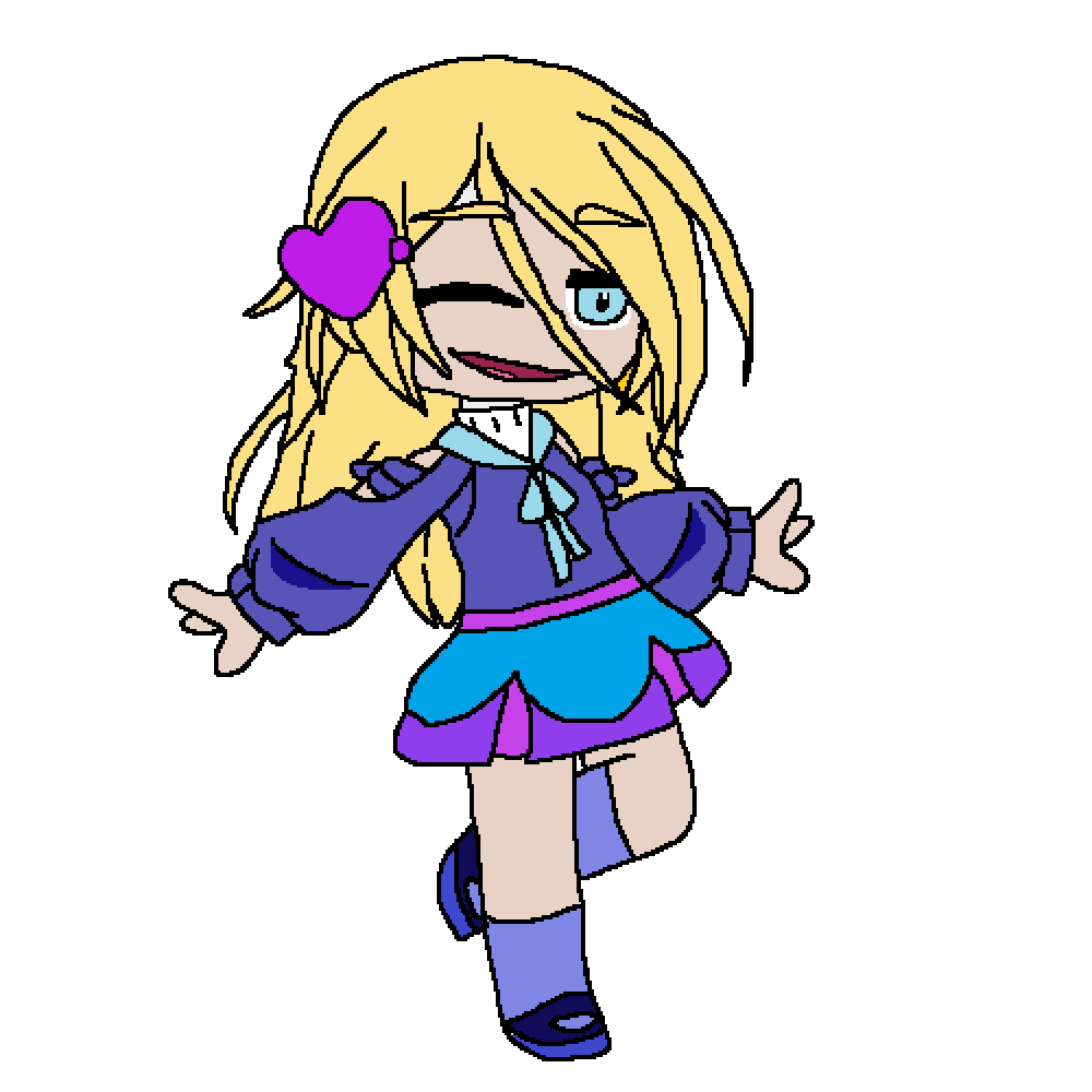 Pixilart - Cute Heart Clip Gacha Girl by GlitteryKat1234