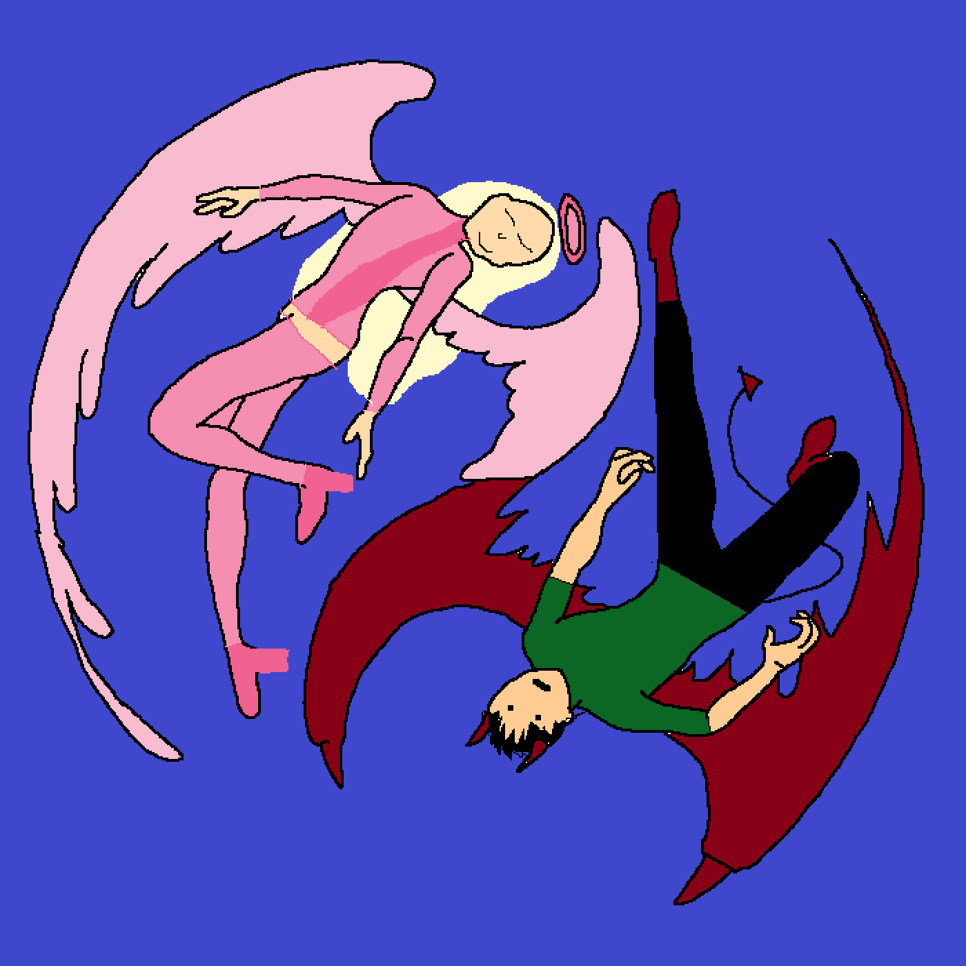 Pixilart - Angel and Devil base by Itzgranny