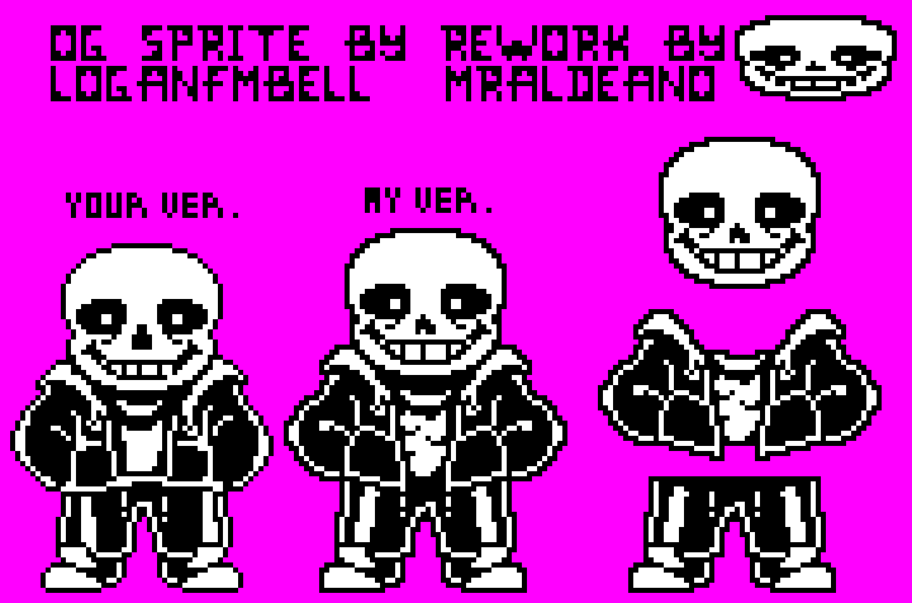 Pixilart - @loganfmbell Sans V8 sprite rework by Mraldeano