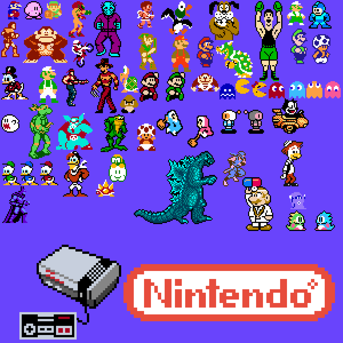 Pixilart - nes characters by rehbros