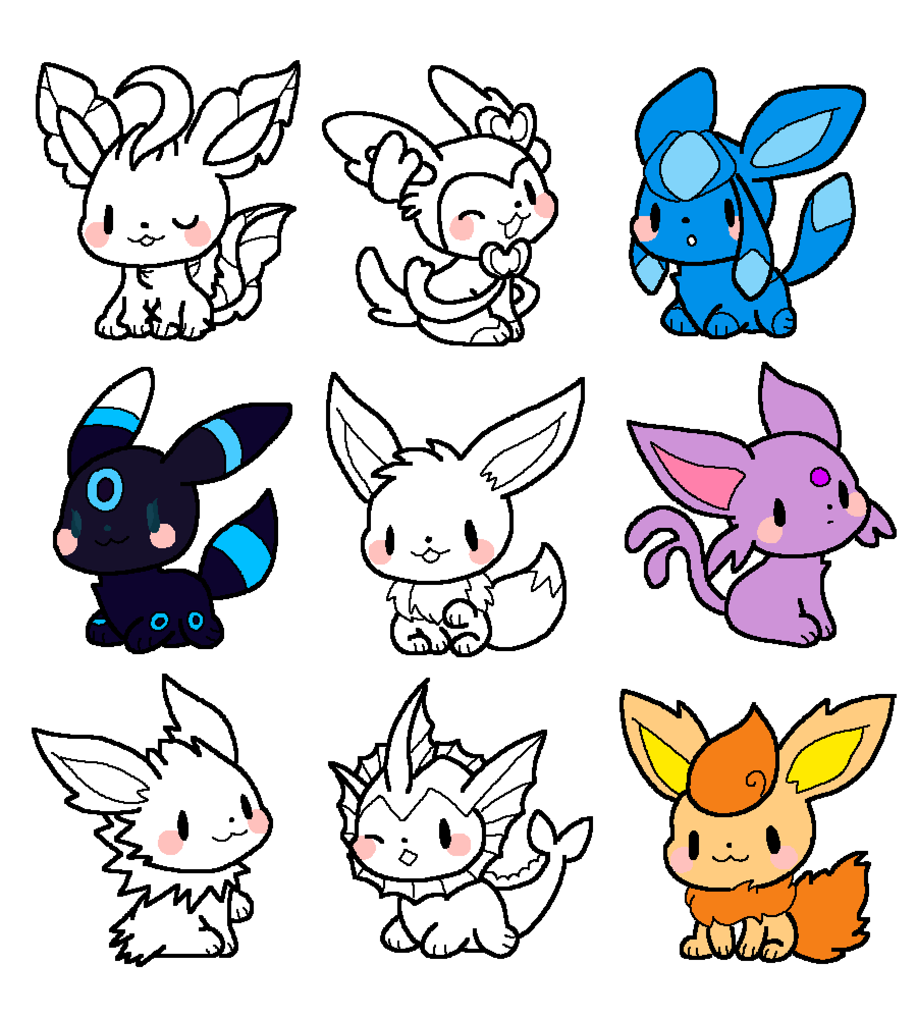 Pixilart - Eevee Evolutions Base plz etet by NurysTheUnicorn