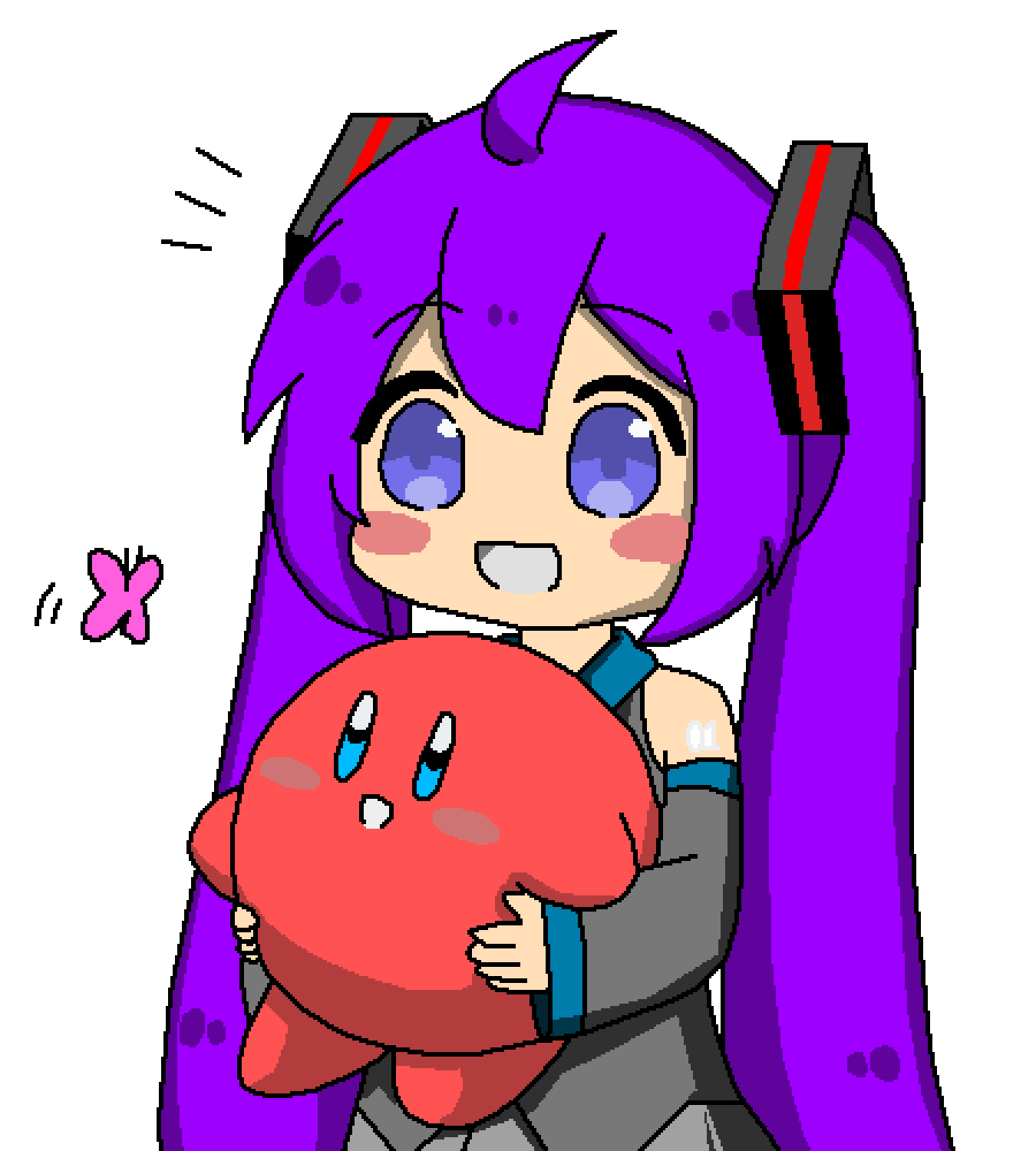 Pixilart - Miku and Kirby base by ayvianavon115