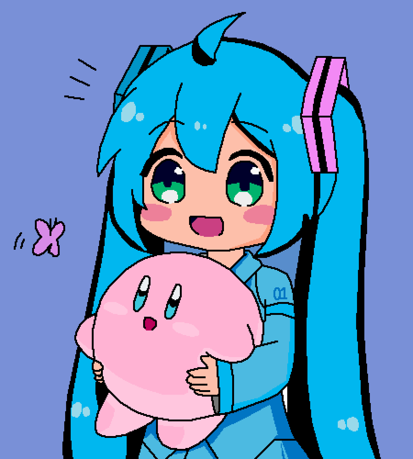 Pixilart - Miku and Kirby base by EB22