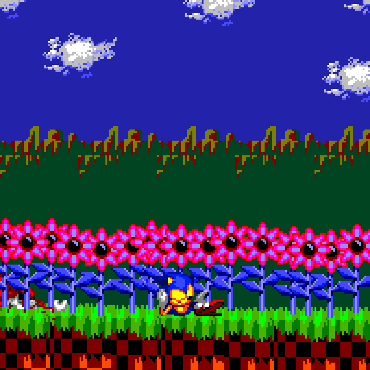Pixilart - Sonic Enjoying Some Flowers by Cosmogos