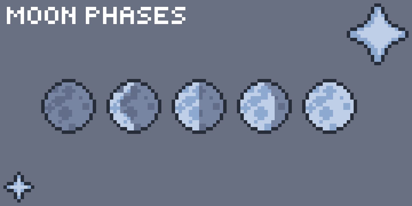Pixilart - Cute moon phases by Minigumie