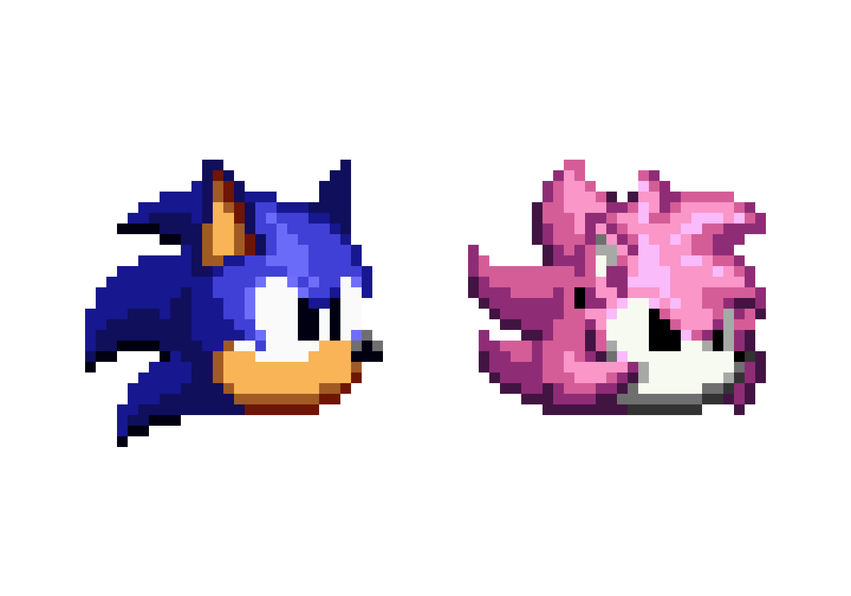 Pixilart - S1/CD style Sonic (Rewrite) and Rosy (Malware) by Pacstor