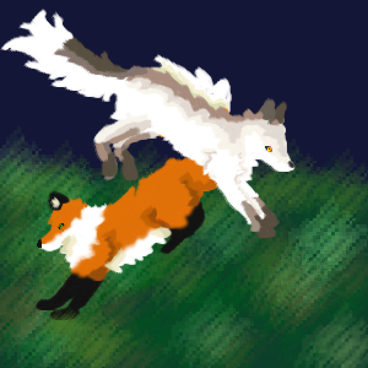 Pixilart - foxes jumping by XxStrxwberryxX