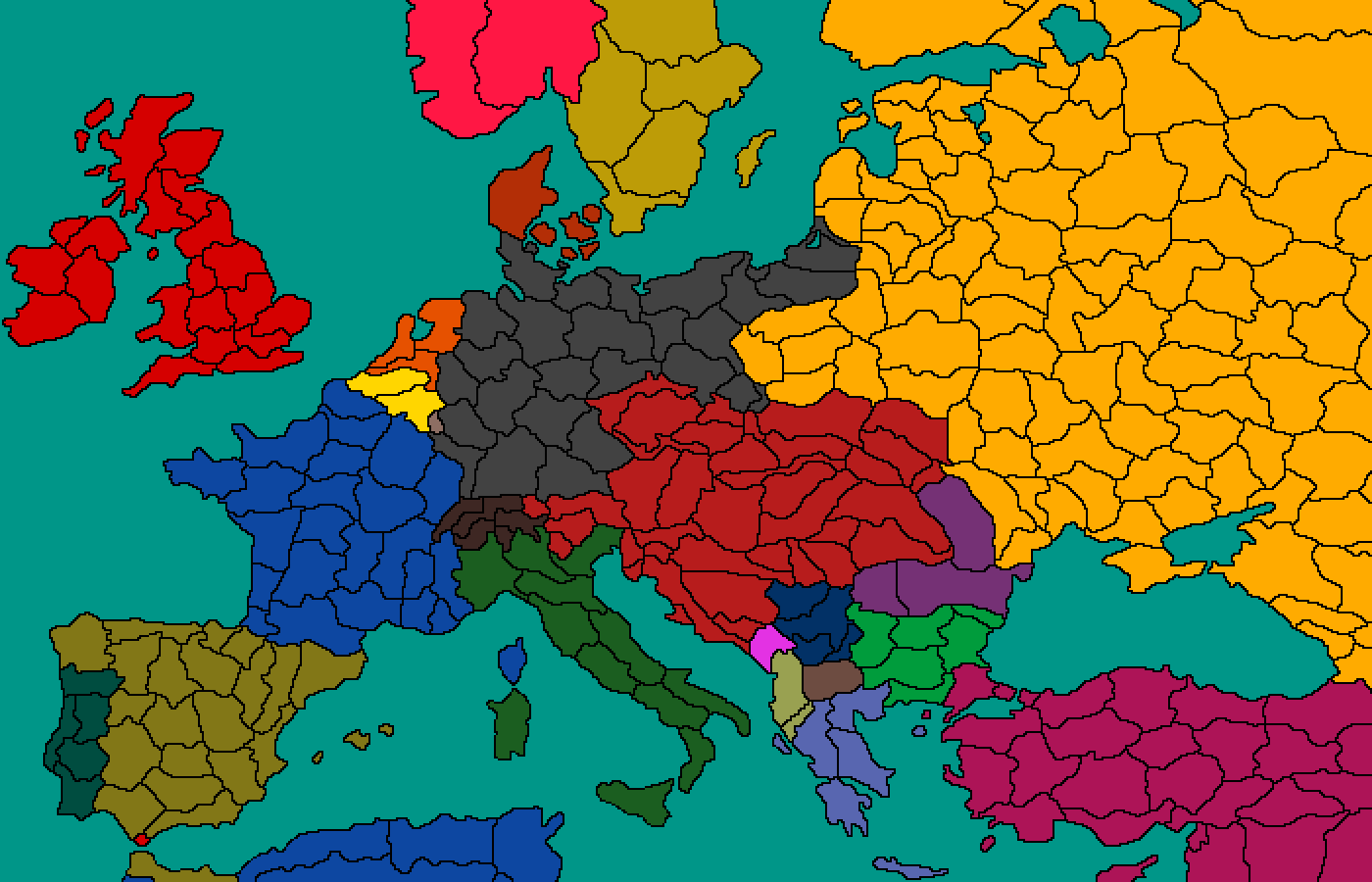 Pixilart - HOI4 WW1 Geopolitical Map by GRIFFINTON