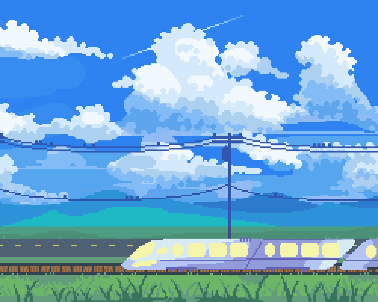 Pixilart - Blue Sky Express 🚅 by matpxl
