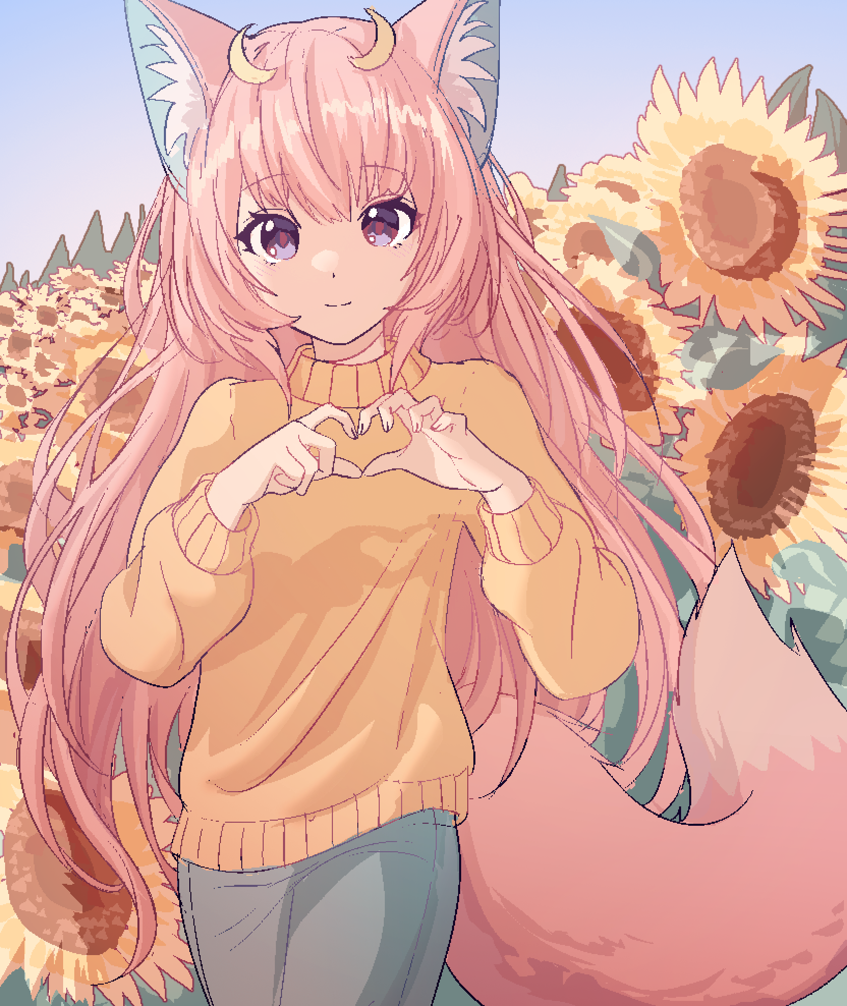 Pixilart - SUNFLOWER FOX by AlleyyCat