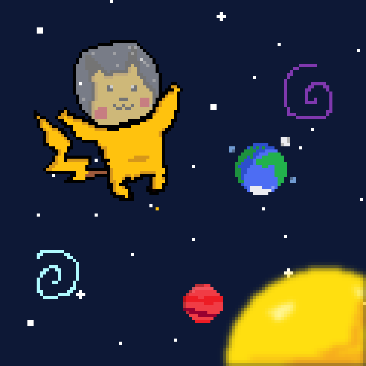 Pixilart - Pikachu in Space by quacks-n