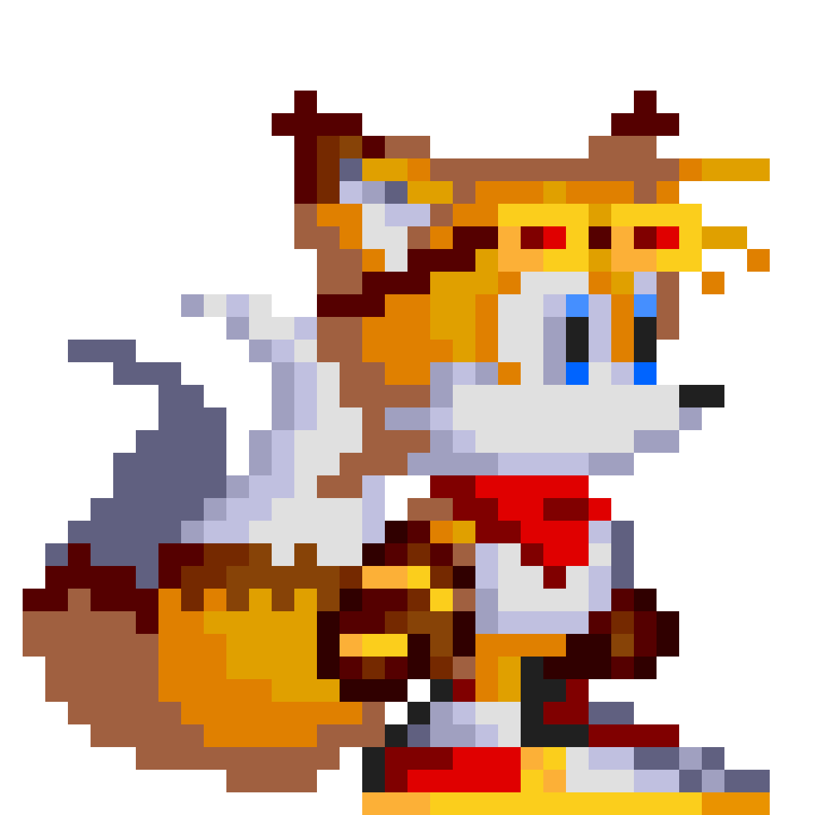 Pixilart - Sonic 3 Adult Tails (Brown Markings) by PixelFox16