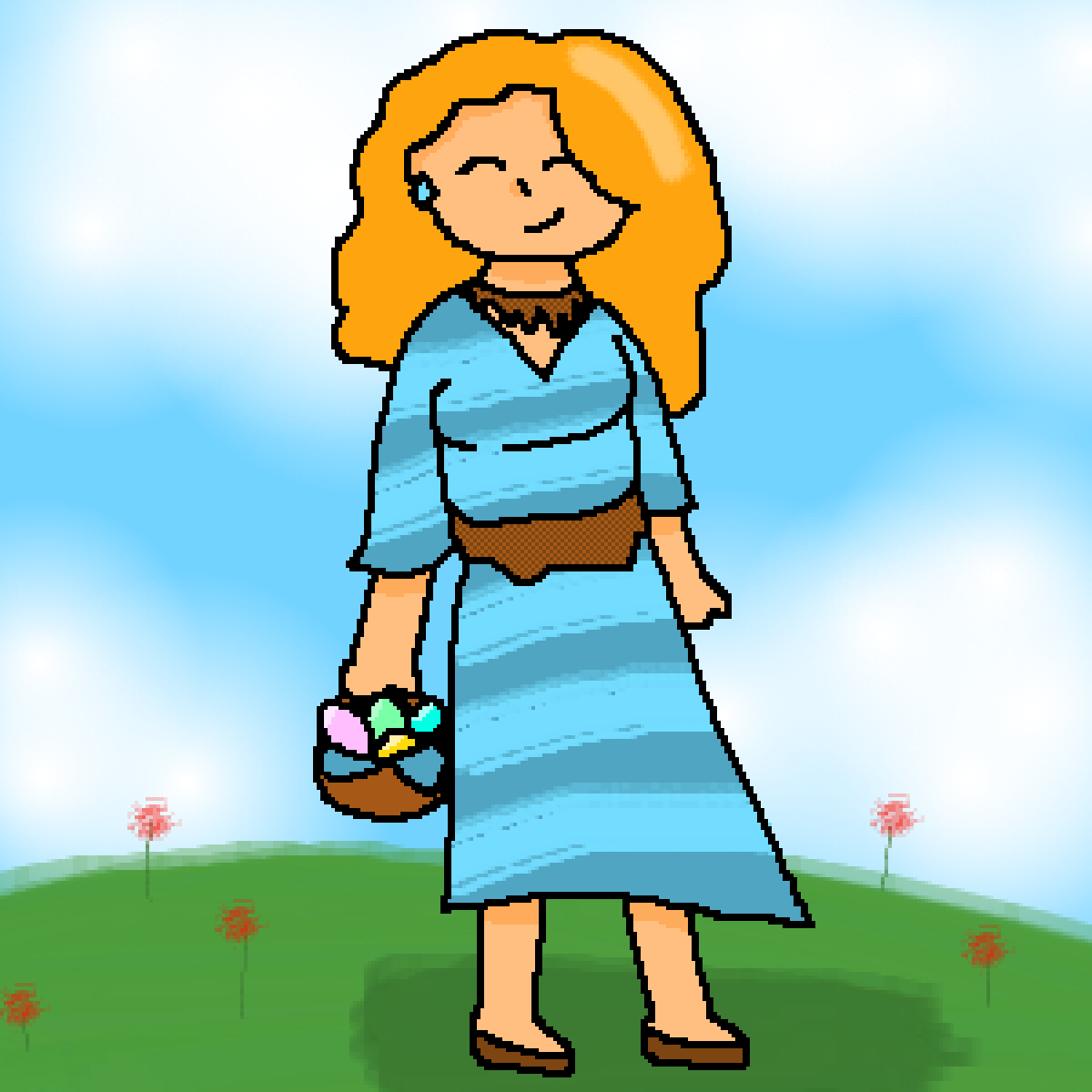 Pixilart - Girl Hunting Easter Eggs by Imogen-101