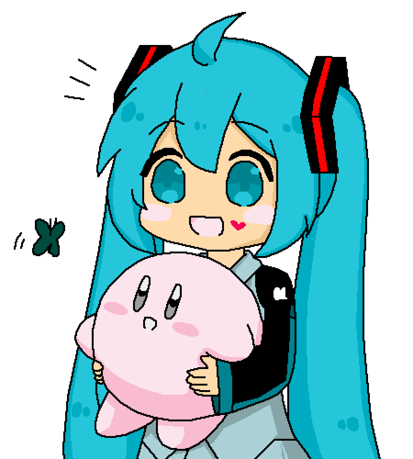 Pixilart - Miku and Kirby base by Mn57483